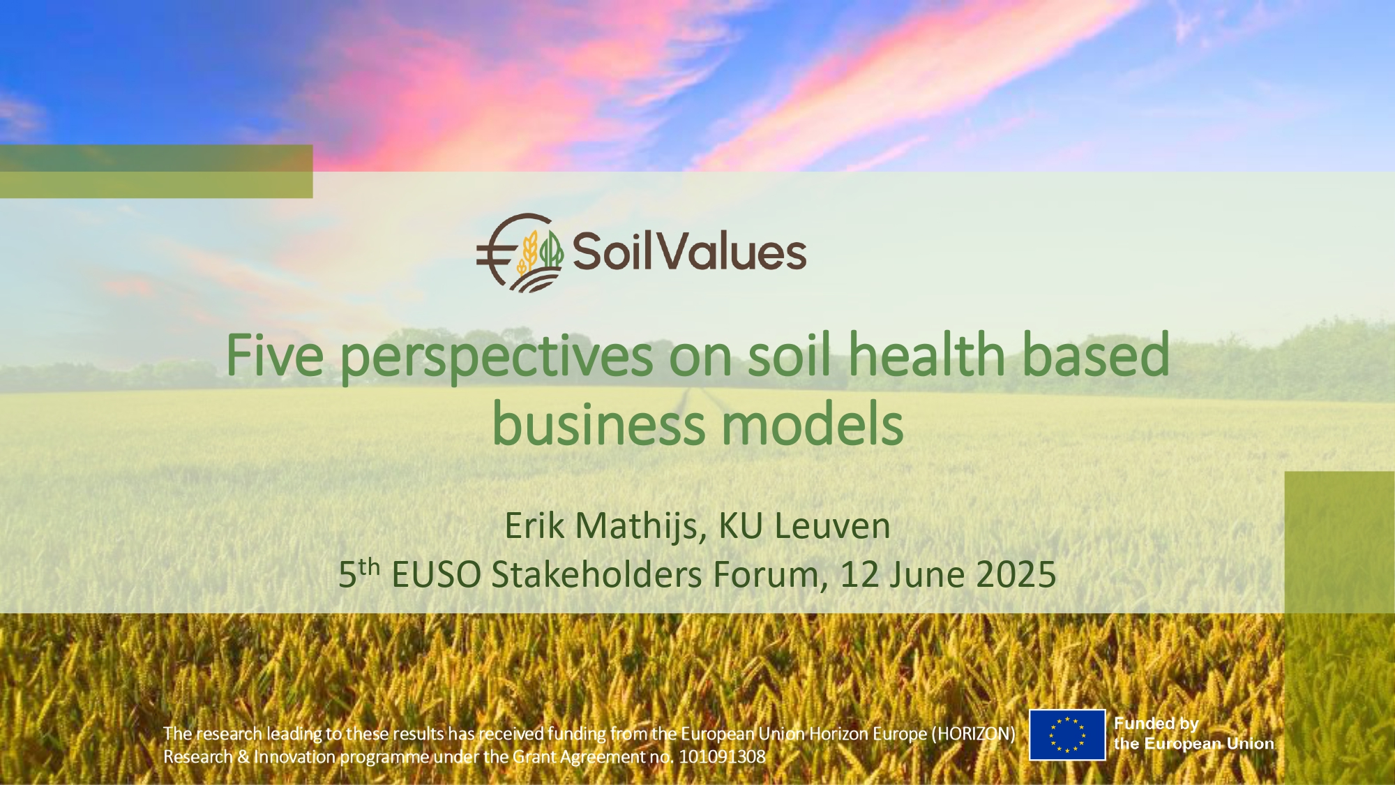 SoilValues at the 5th EUSO Stakeholders Forum - Soilvalues